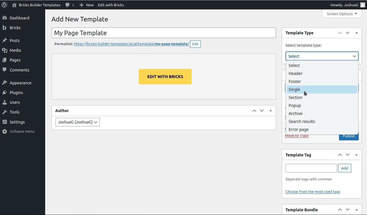 How to Create a Page Template in Bricks Builder for All Your Pages ...